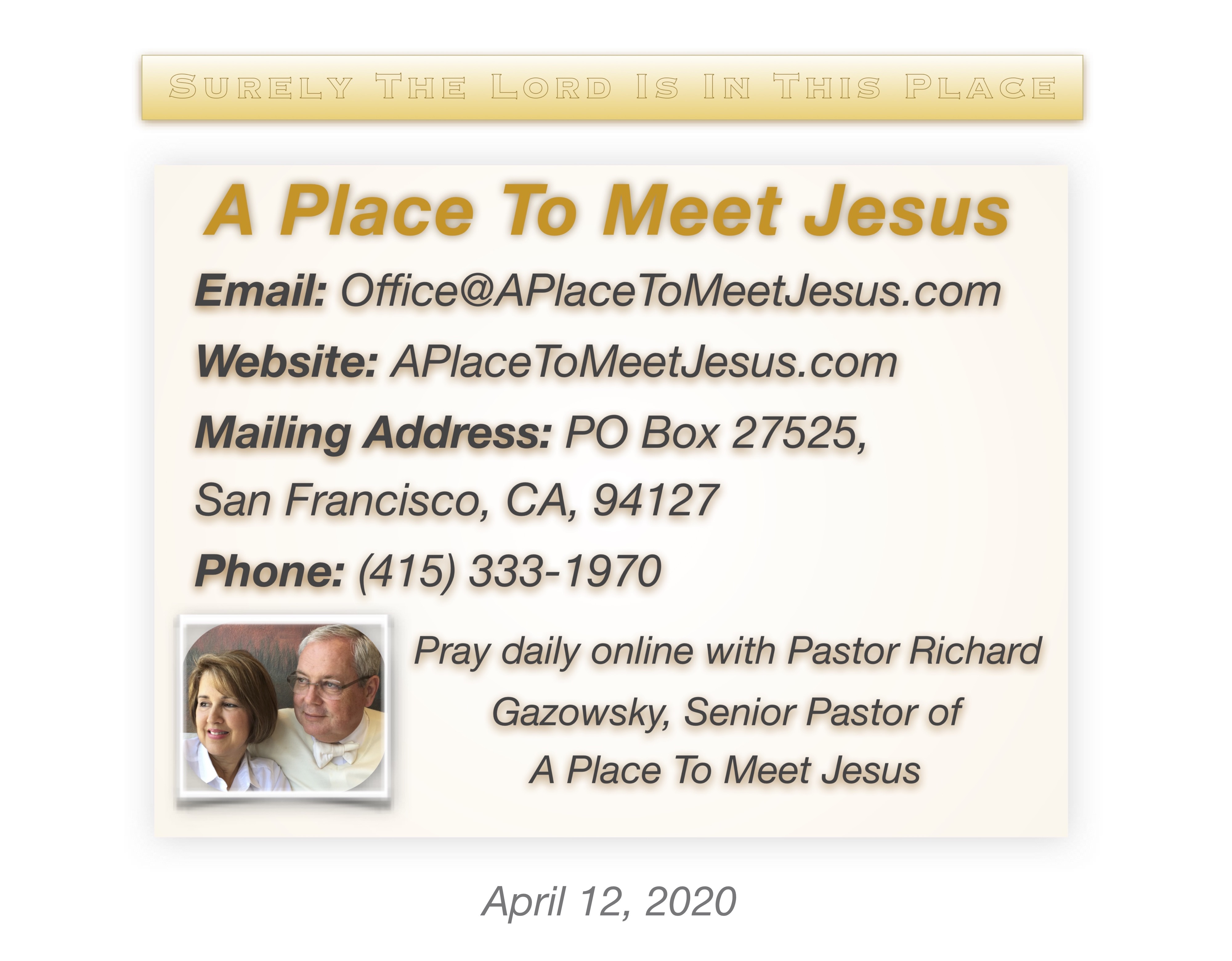 Contact – A Place To Meet Jesus